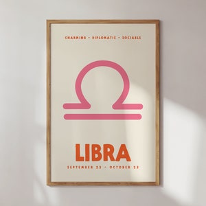 Libra Print, Zodiac Poster, Digital Download Print, Trendy Wall Art ...