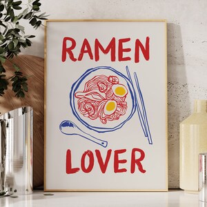 Ramen Lover Print, Digital Download, Modern Kitchen Decor, Trendy Wall ...