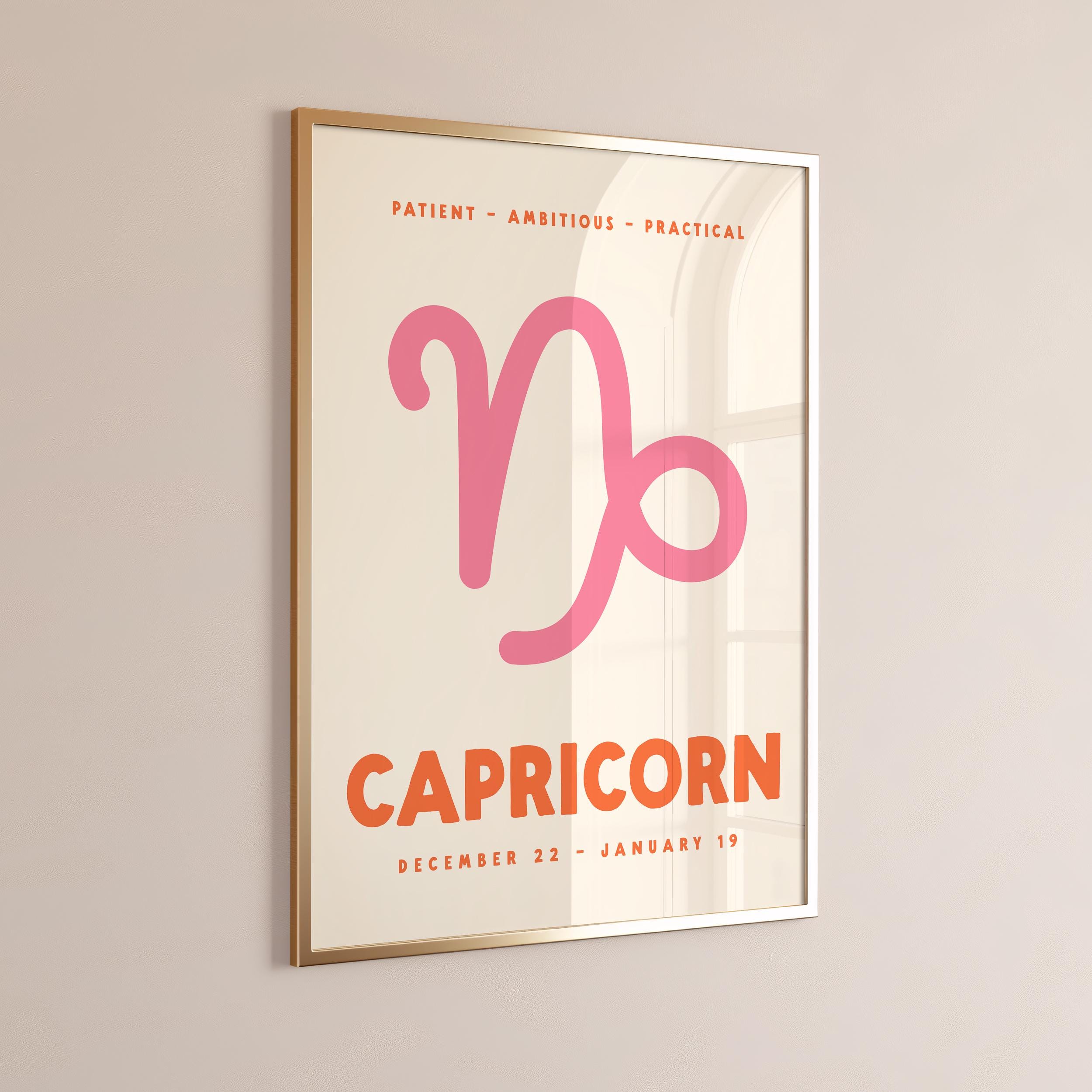 Capricorn Print, Digital Download, Zodiac Poster, Trendy Wall Art, Star ...