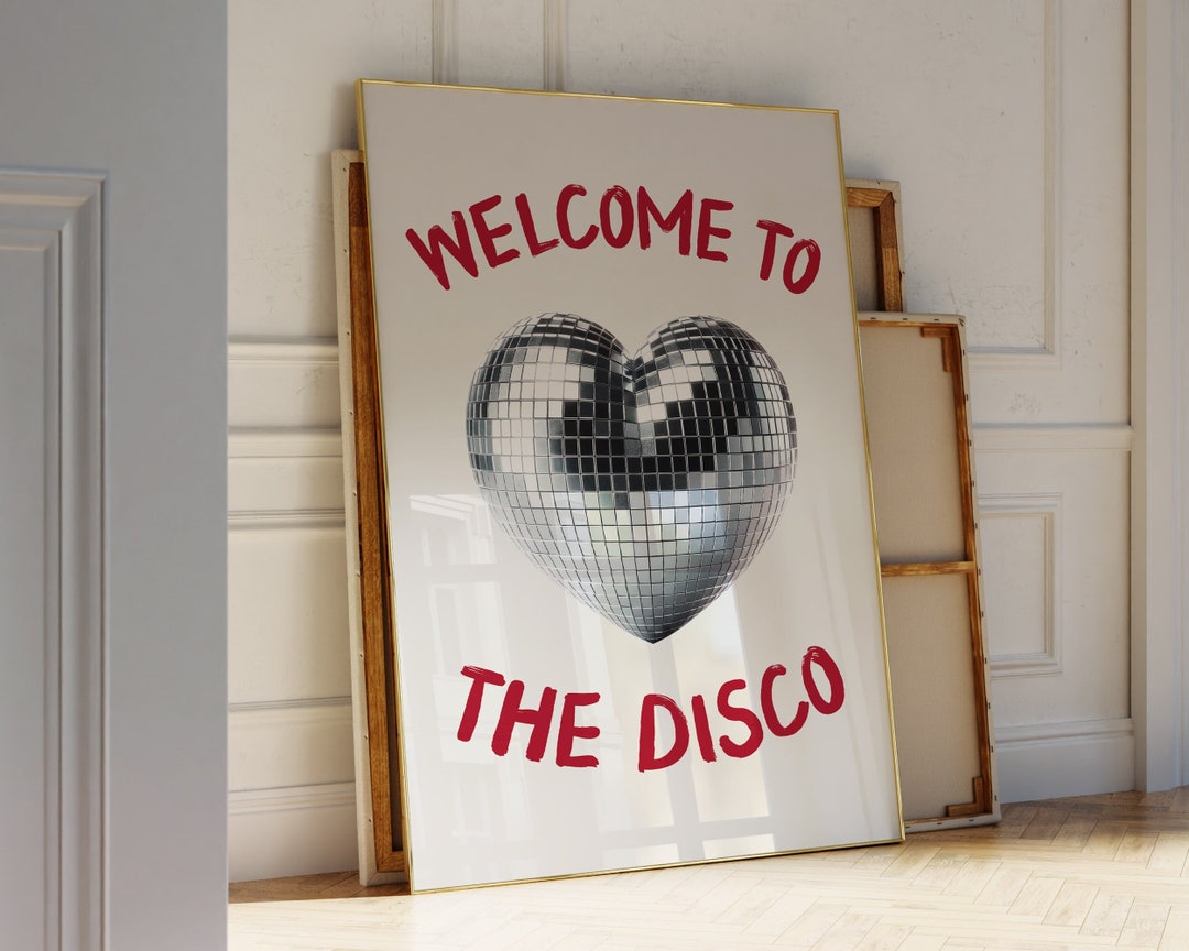 Welcome to the Disco Print Trendy Wall Art Digital Download Disco Ball ...