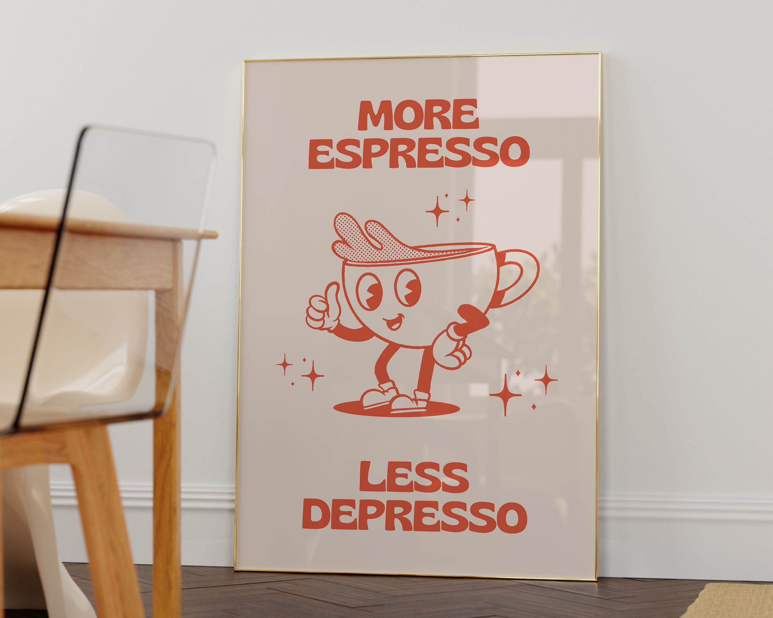 More Espresso Less Depresso Print, Digital Download, Trendy Wall Art ...