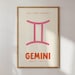 Gemini Print, Zodiac Poster, Digital Download Print, Trendy Wall Art ...