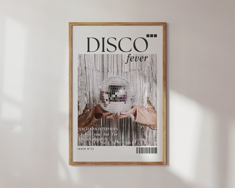 Disco Print Disco Magazine Poster Trendy Wall Art Digital - Etsy
