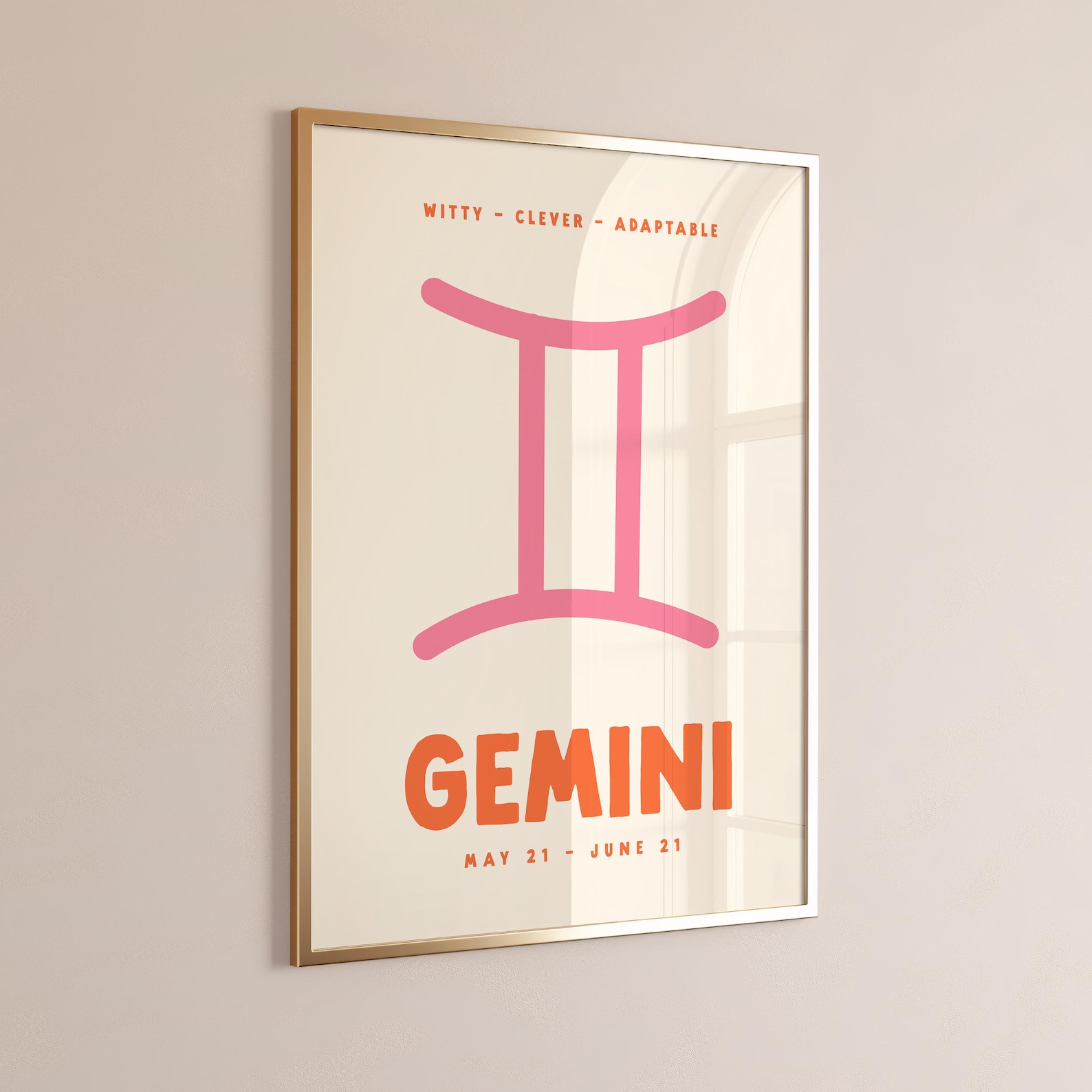 Gemini Print, Digital Download, Zodiac Poster, Trendy Wall Art, Star ...