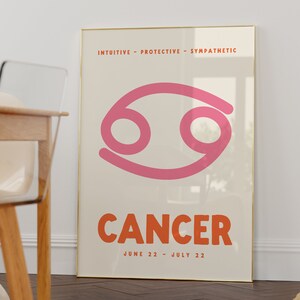 Cancer Print, Zodiac Poster, Digital Download Print, Trendy Wall Art ...
