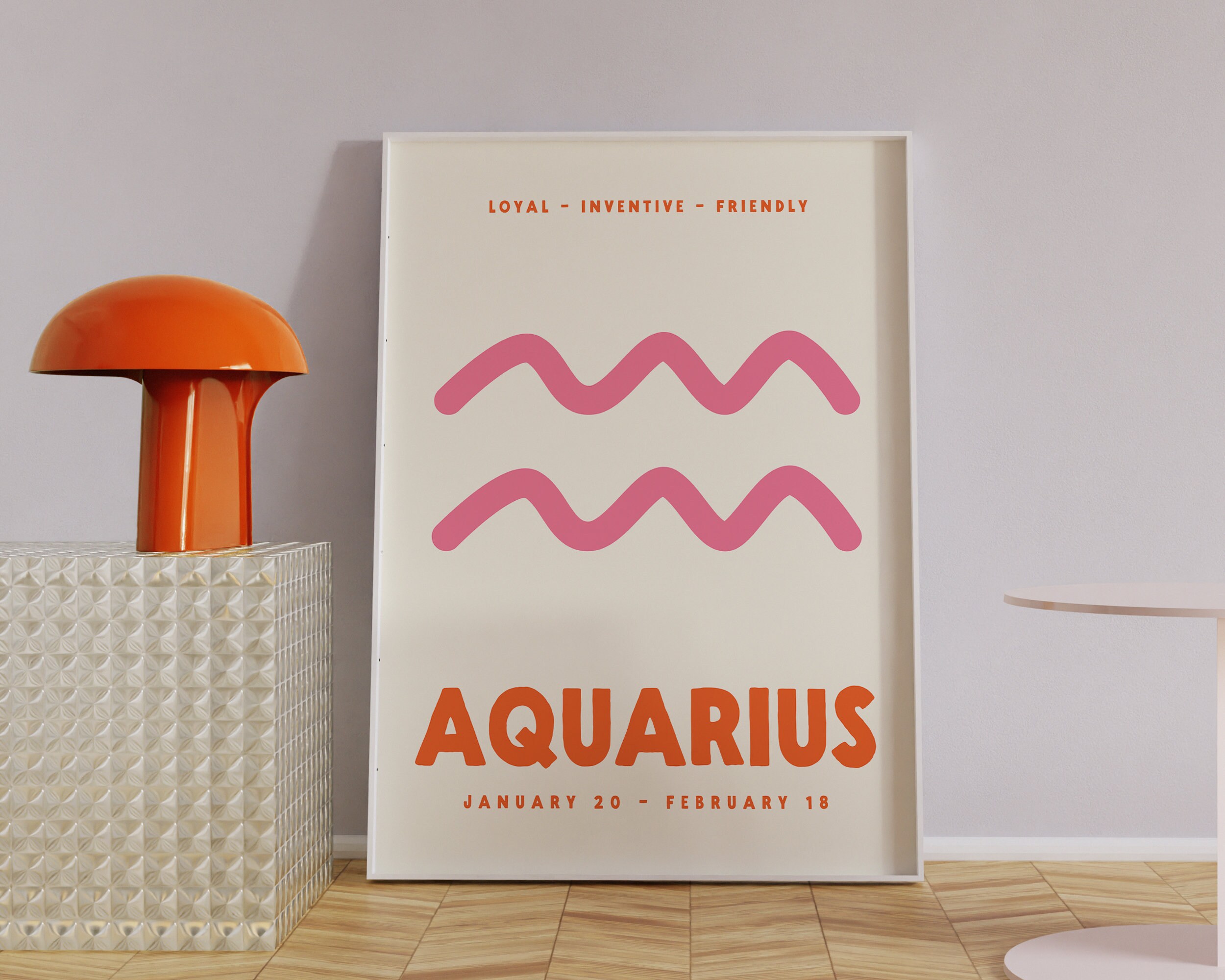 Aquarius Print, Digital Download, Zodiac Poster, Trendy Wall Art, Star ...