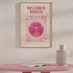 Kitchen Disco Print, Trendy Wall Art, Digital Download, Disco Ball ...