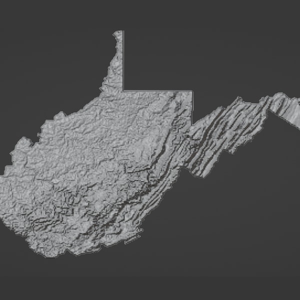 3d Printed Map West Virginia - Etsy Canada
