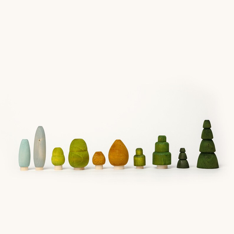 Royal Forest Wooden Tree Set Nature-inspired Waldorf Toy Wooden Forest ...