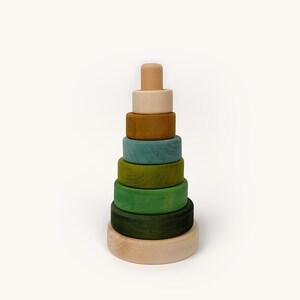 Montessori-inspired Wooden Pyramid Stacking Toy Eco-friendly Playtime ...