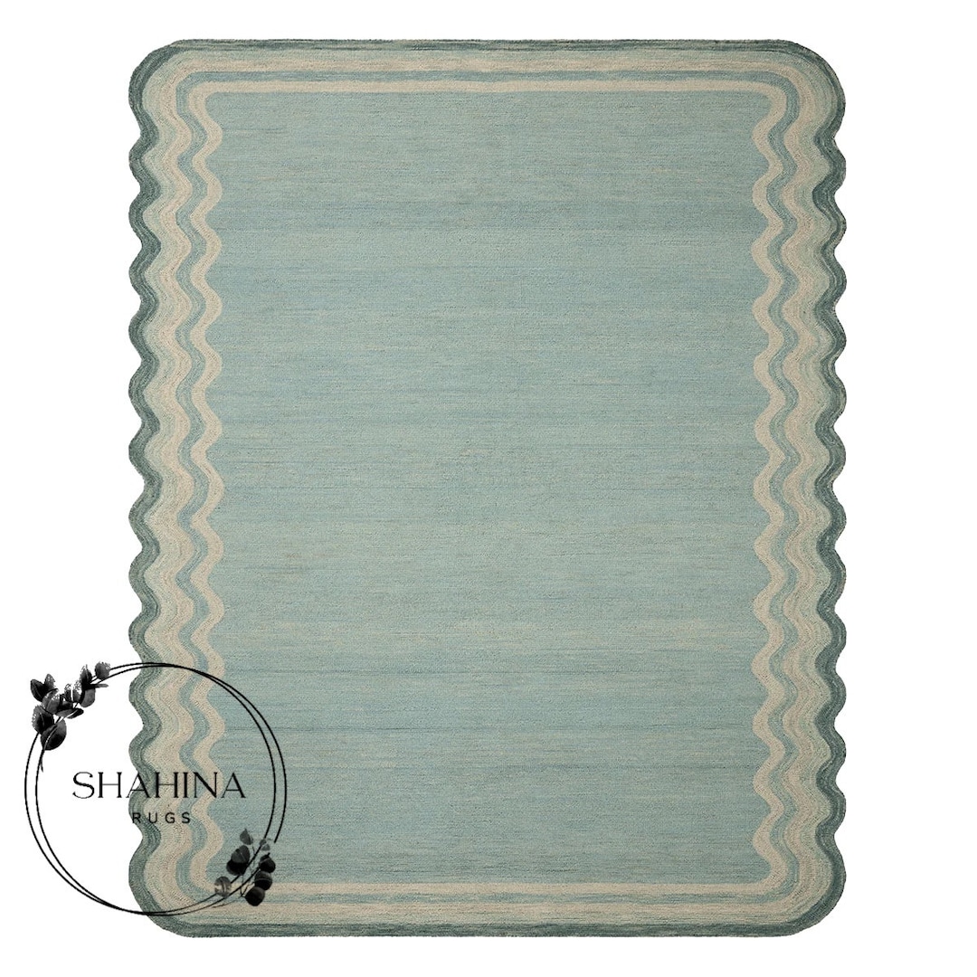 Framis Wave Hand Tufted Wool Area Rug for Hall Kitchen Living Room Bed ...
