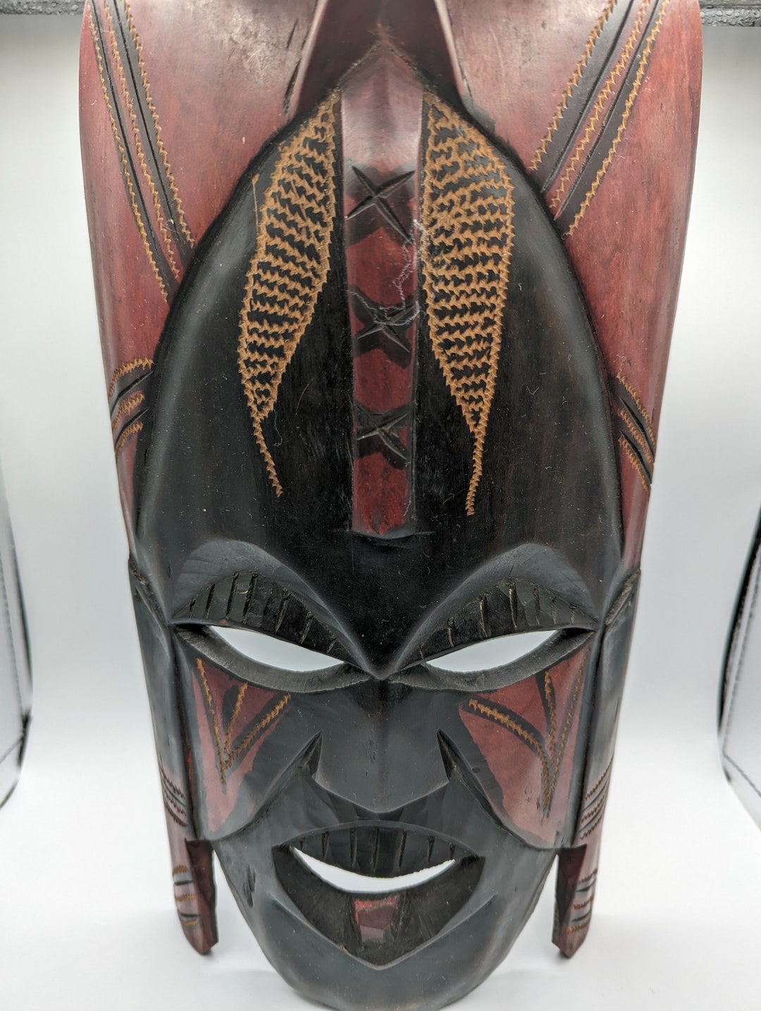 African Tribal Black Wood Mask - Etsy
