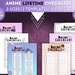 Lifetime Anime Checklist Anime Tracker Anime List to See Anime Design ...