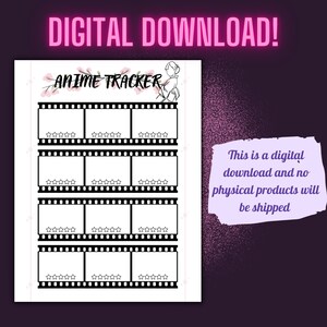 Anime Tracker | Anime Planner | Anime Watched | Instant Download ...