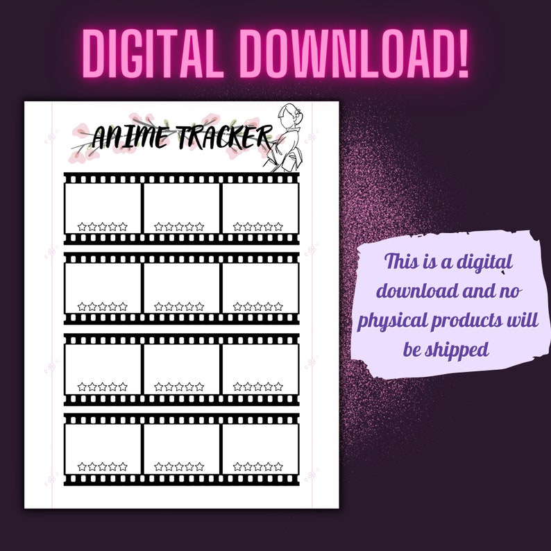 Anime Tracker | Anime Planner | Anime Watched | Instant Download ...