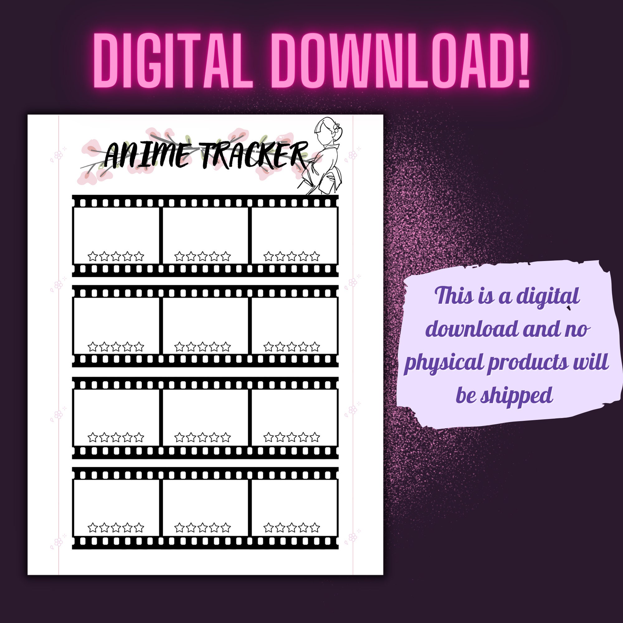 Anime Tracker | Anime Planner | Anime Watched | Instant Download ...