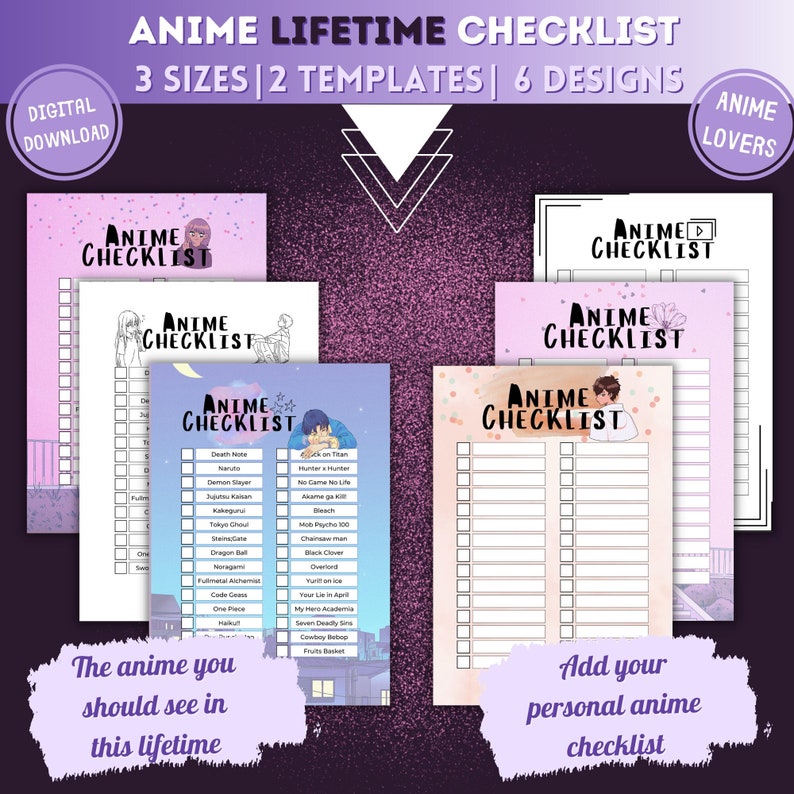 Anime Checklist 2025 | Anime Tracker | Anime List to See | Anime Design ...