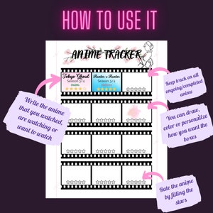 Anime Tracker | Anime Planner | Anime Watched | Instant Download ...