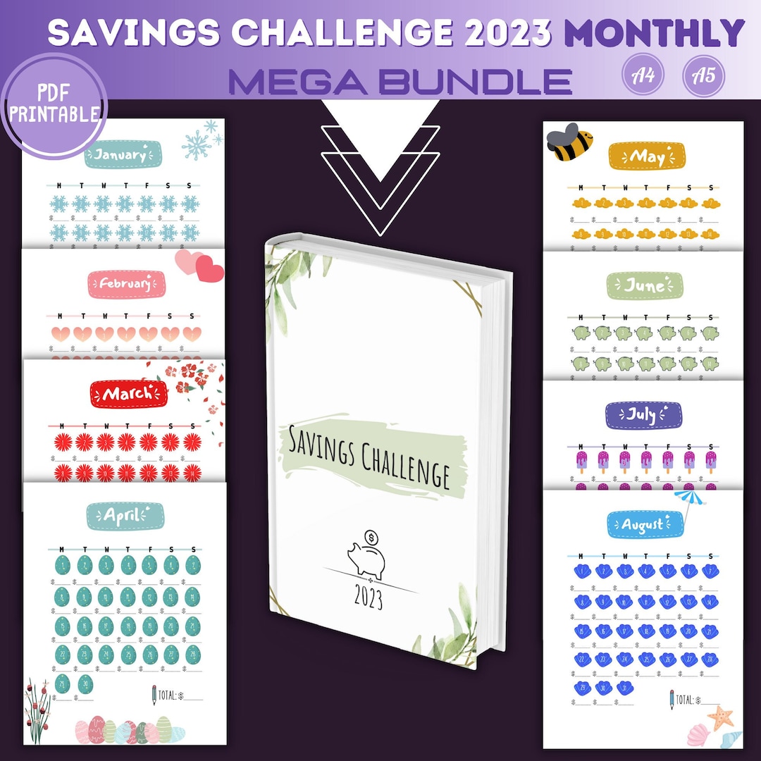 Savings Challenge 2023 Savings Challenge 12month Bundle Savings ...