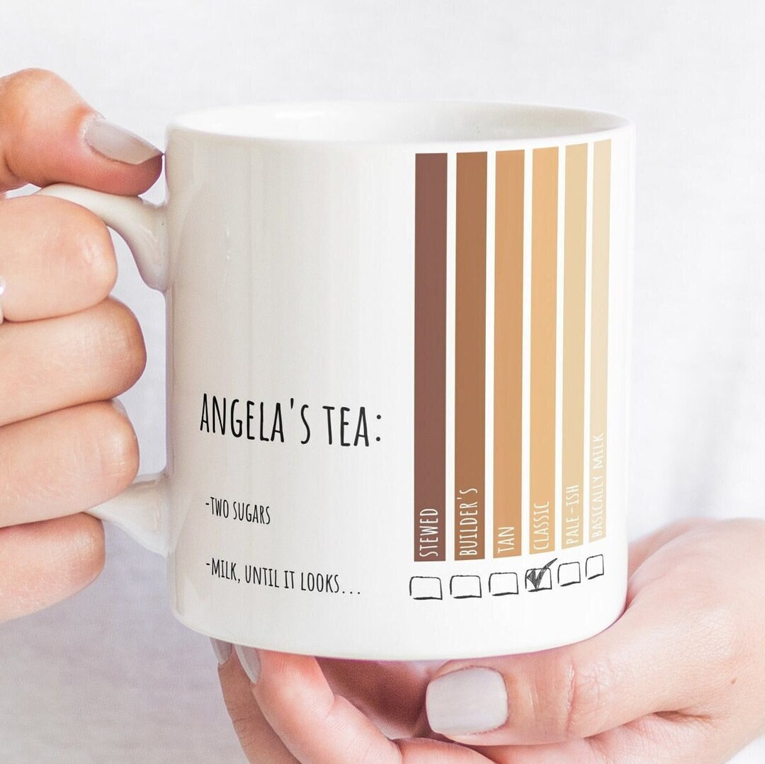 Personalised Tea Colour Mug, Custom Name & Tea Preferences, Unique Tea ...