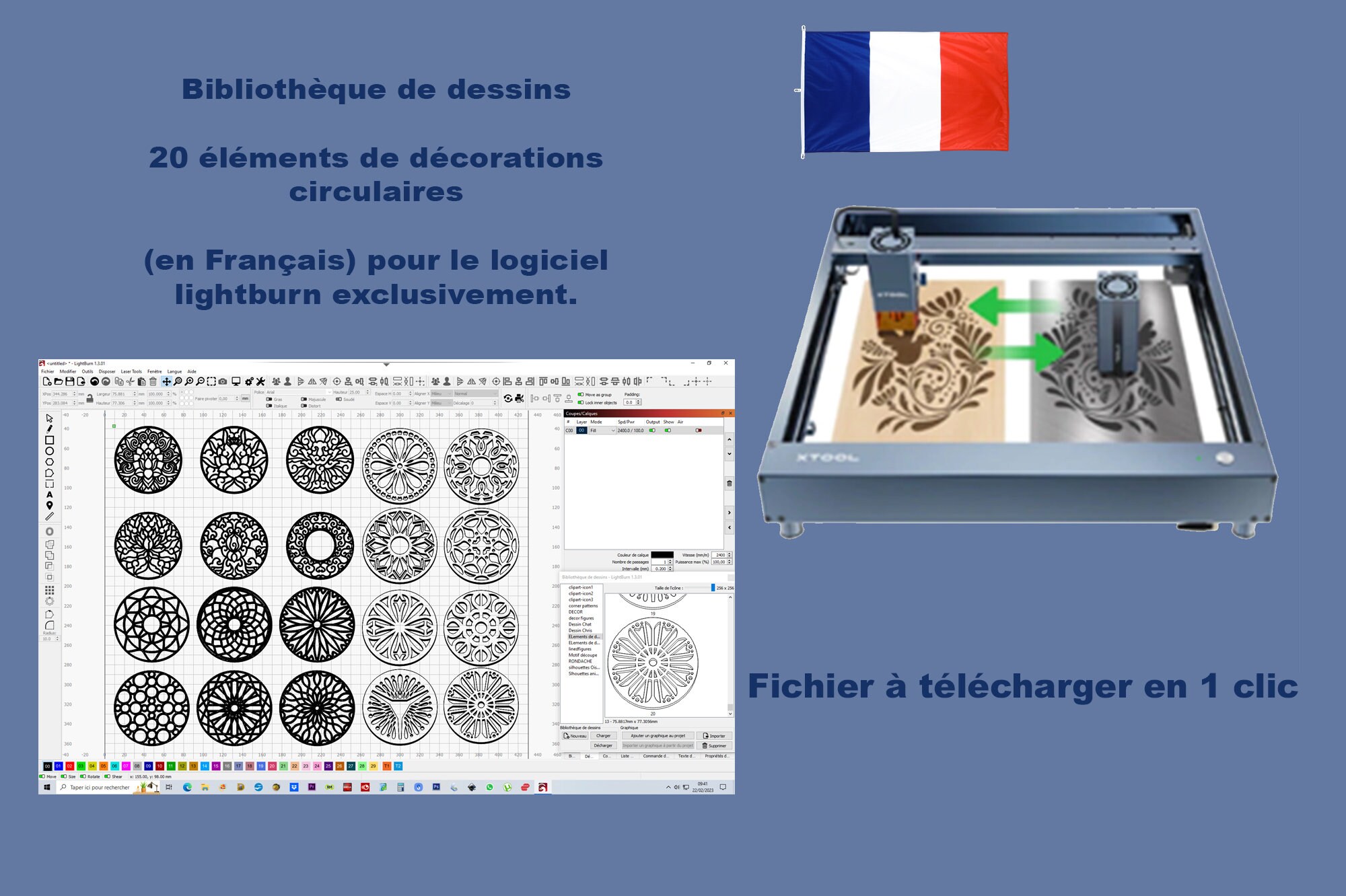 Drawing Libraries for LIGHTBURN Software, 20 Circular Decoration ...
