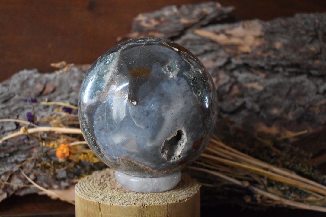 Crystals Gemstones Ocean Jasper Ball Sphere With Druse - Etsy