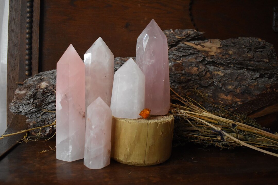 Crystals Gemstones Rose Quartz Towers - Etsy