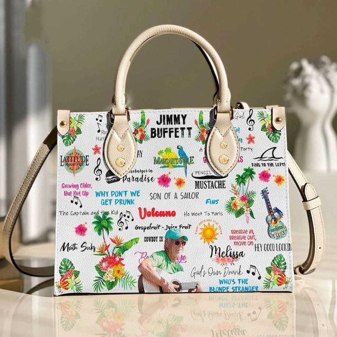 Jimmy buffett Leather Bags,Jimmy Buffett RIP Handbag,Margaritaville Women Bag sold by Tan Oriana ...