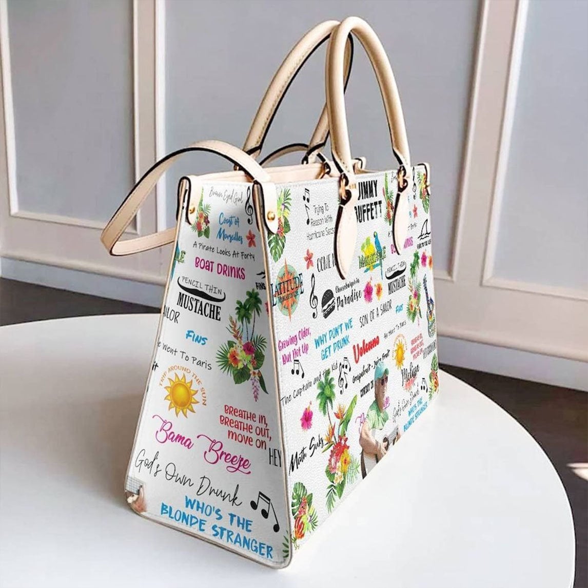 Jimmy buffett Leather Bags,Jimmy Buffett RIP Handbag,Margaritaville ...
