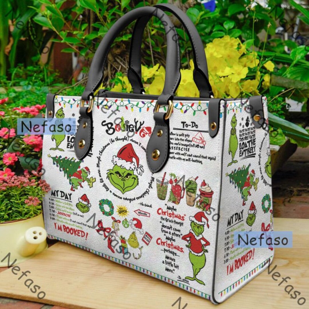 The Grinch Christmas Handbag the Grinch Christmas Leather - Etsy