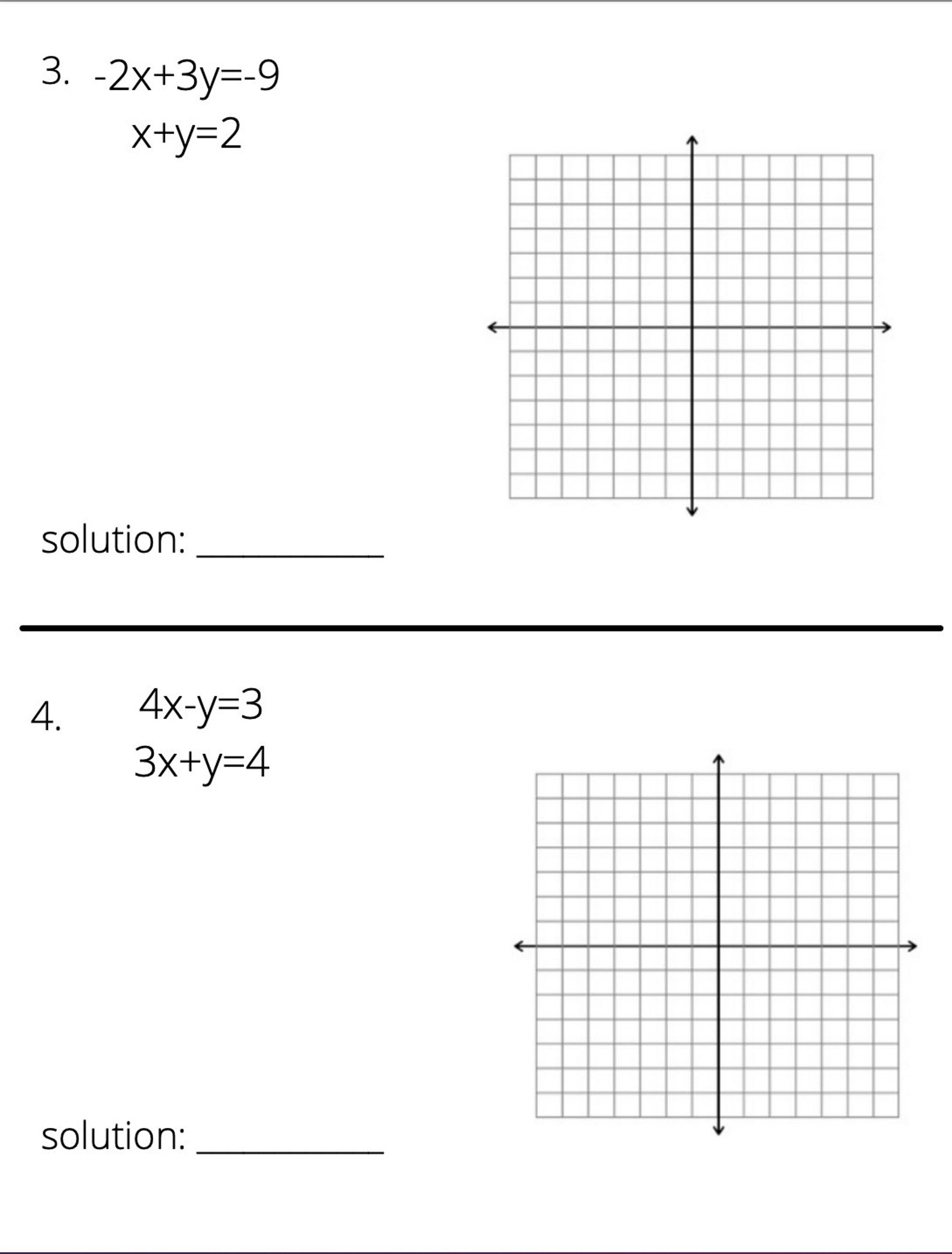 Solving Systems of Equations by Graphing Worksheet - Etsy UK