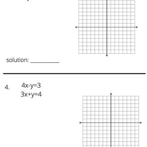 Solving Systems of Equations by Graphing Worksheet - Etsy UK