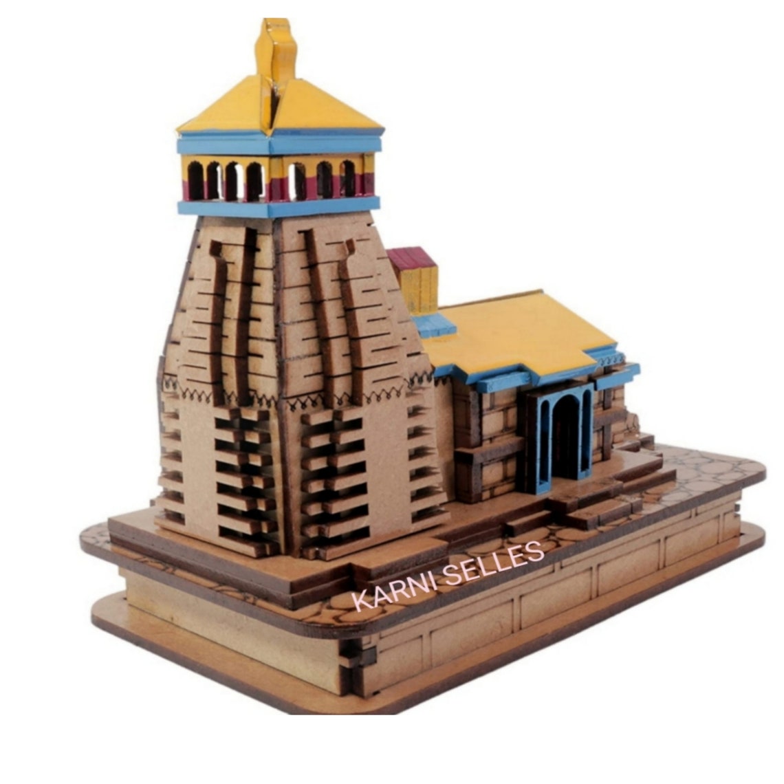 Kedarnath 3D Wood Tempal in Color for Home Office Decorations Car ...
