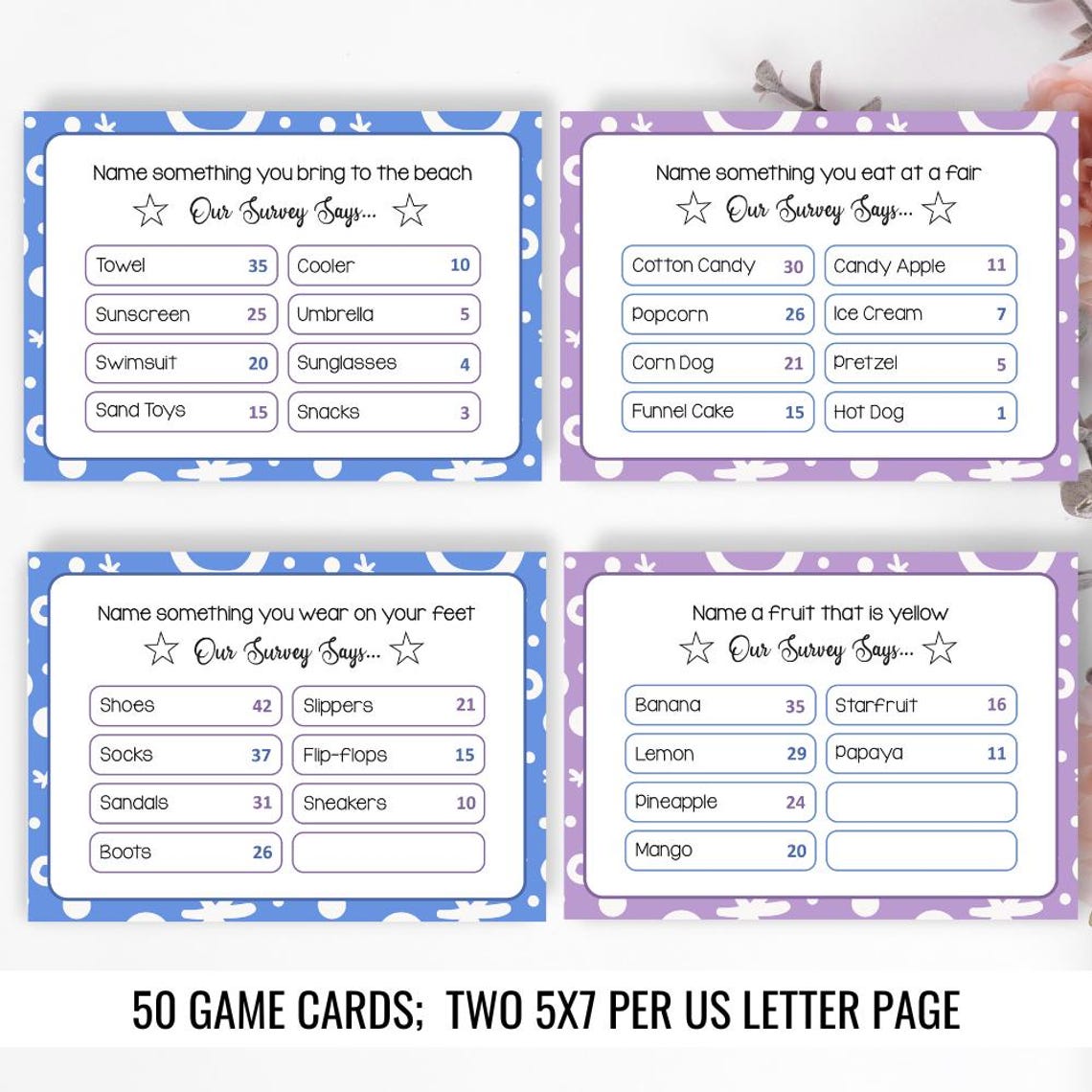 Kid Friendly Feud Games, Kid Birthday Party Games, Printable Family ...