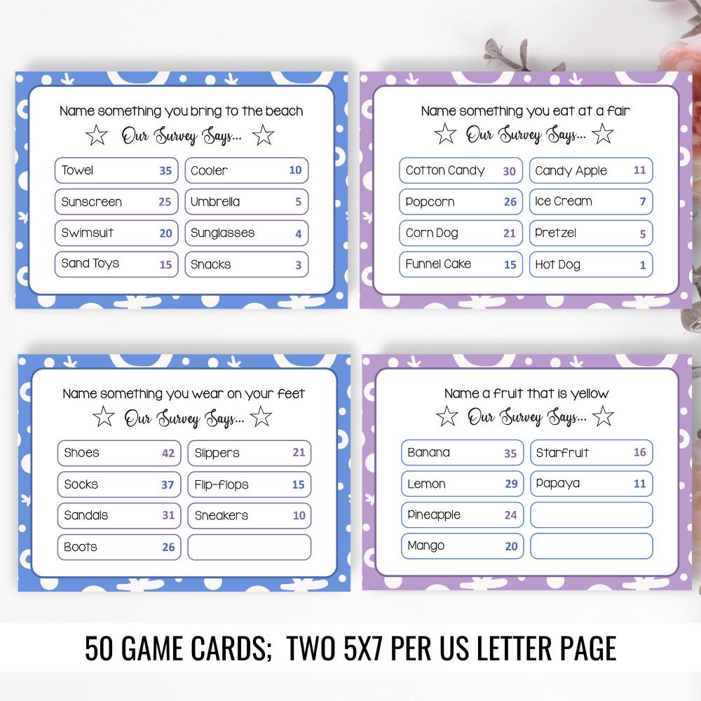 Kid Friendly Feud Games, Kid Birthday Party Games, Printable Family ...