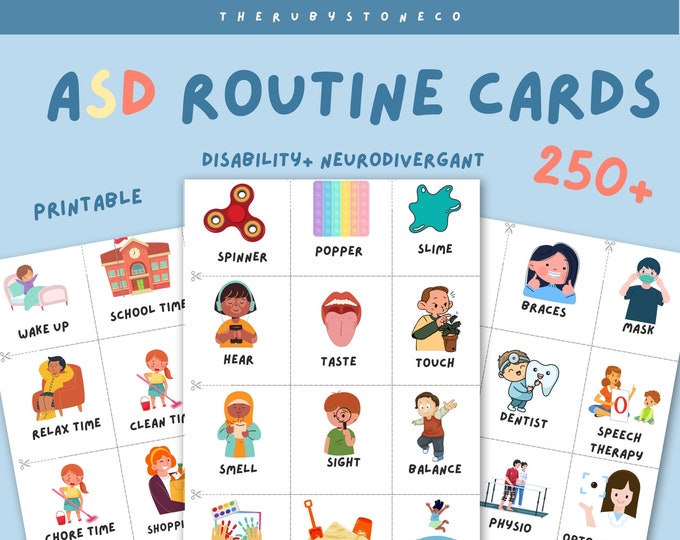 Autism Printable Kid's Routine Cards Visual Schedule, ASD, ADHD ...