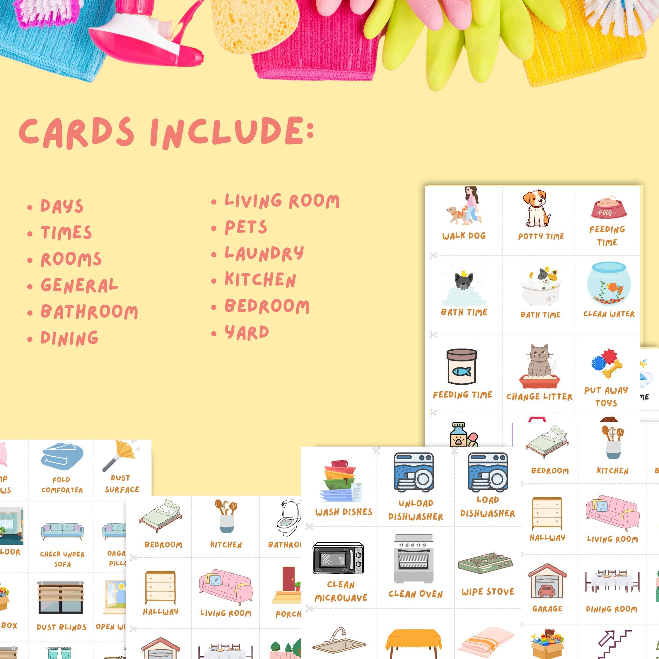 Autism Printable Kid's Chore Cards - Visual Independence Resrouce, ASD ...