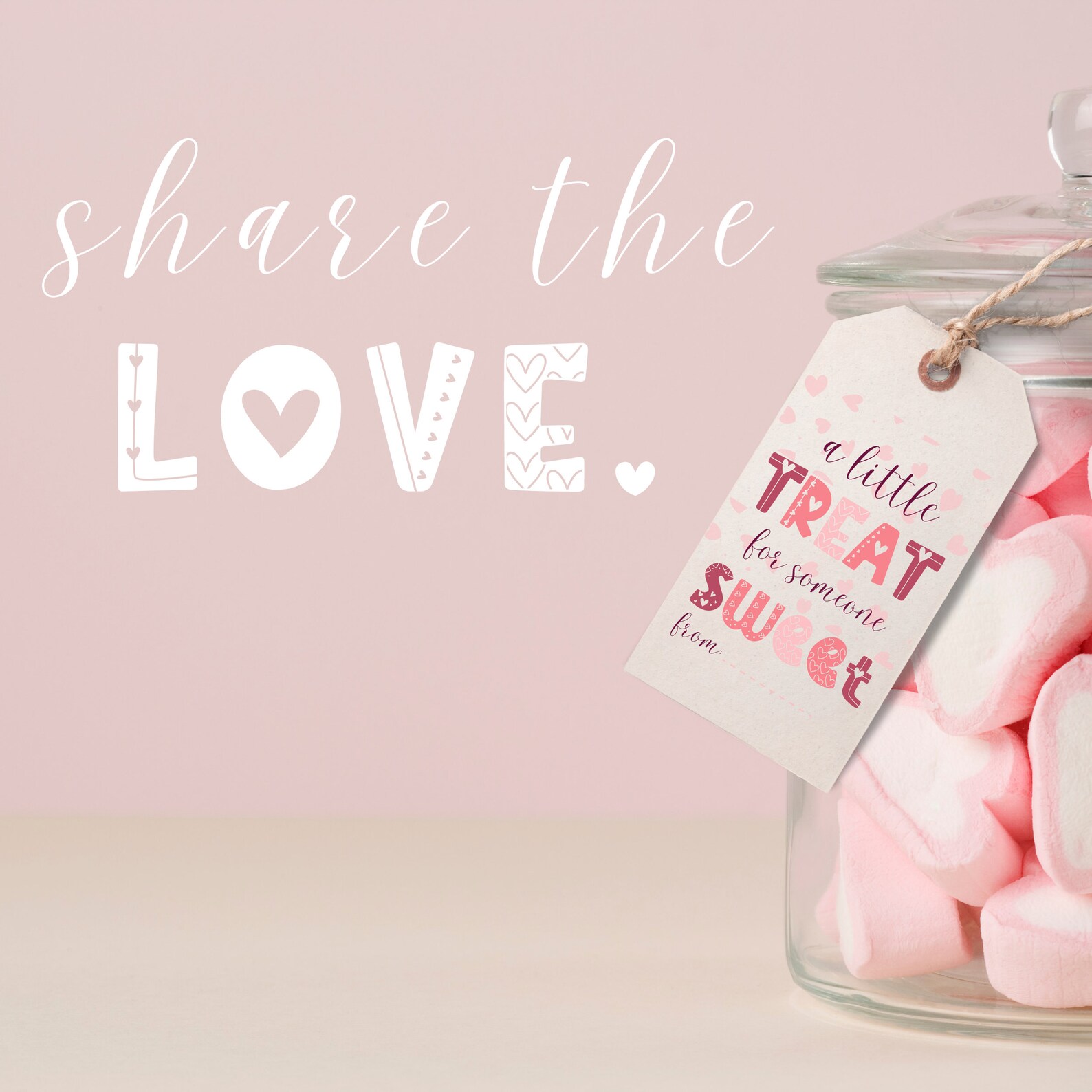 Valentine's Day Printable Treat Tag - Gift for Her, Cute, Sweet Candy ...
