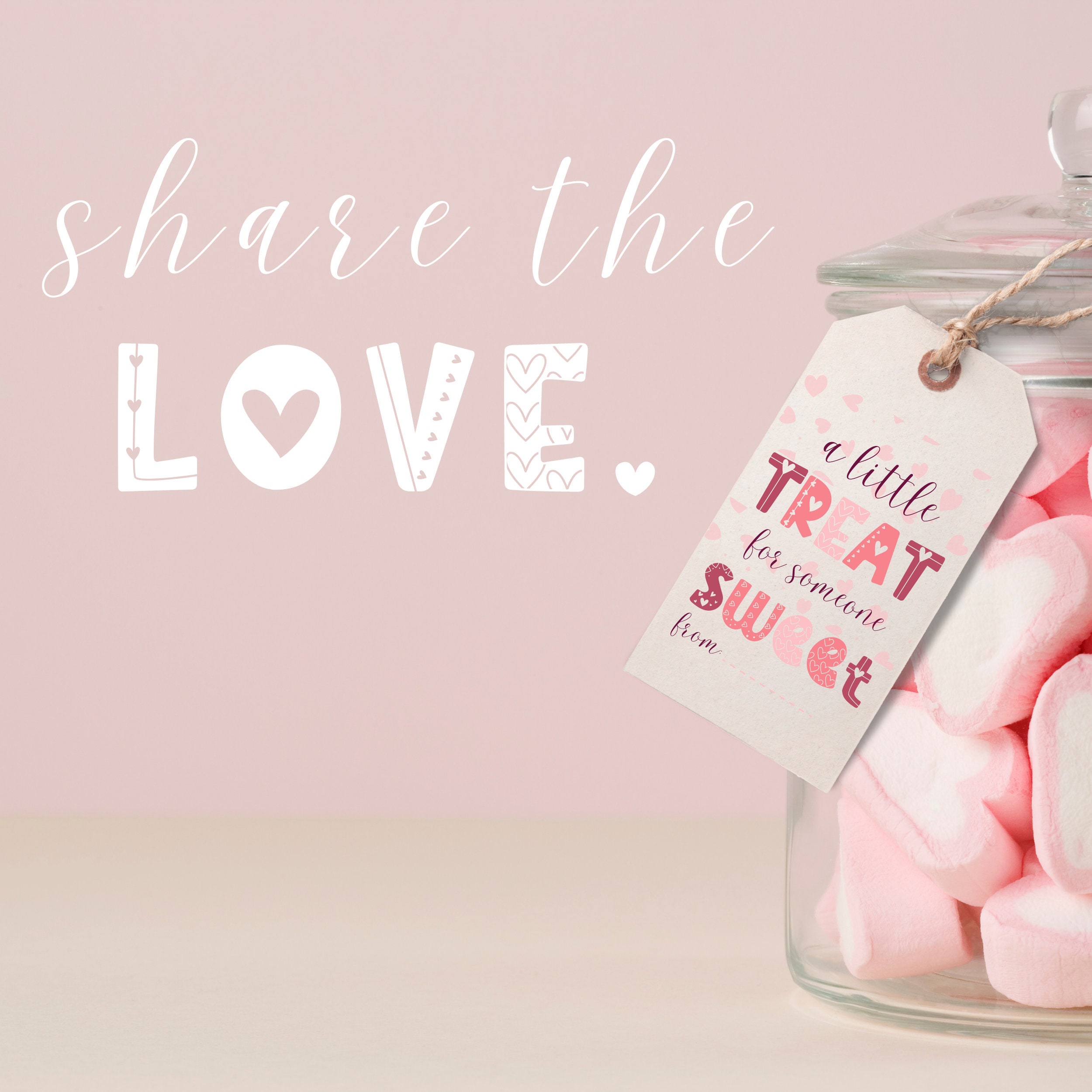Valentine's Day Printable Treat Tag Gift for Her, Cute, Sweet Candy ...