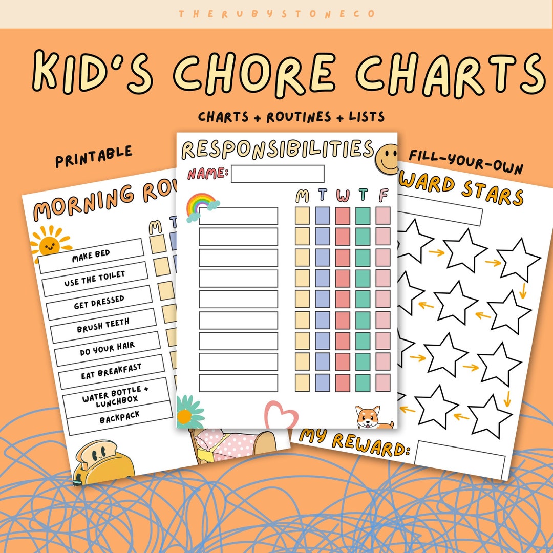 Printable Chore Chart for Kids - ADHD Lifestyle, Routines, Checklists ...