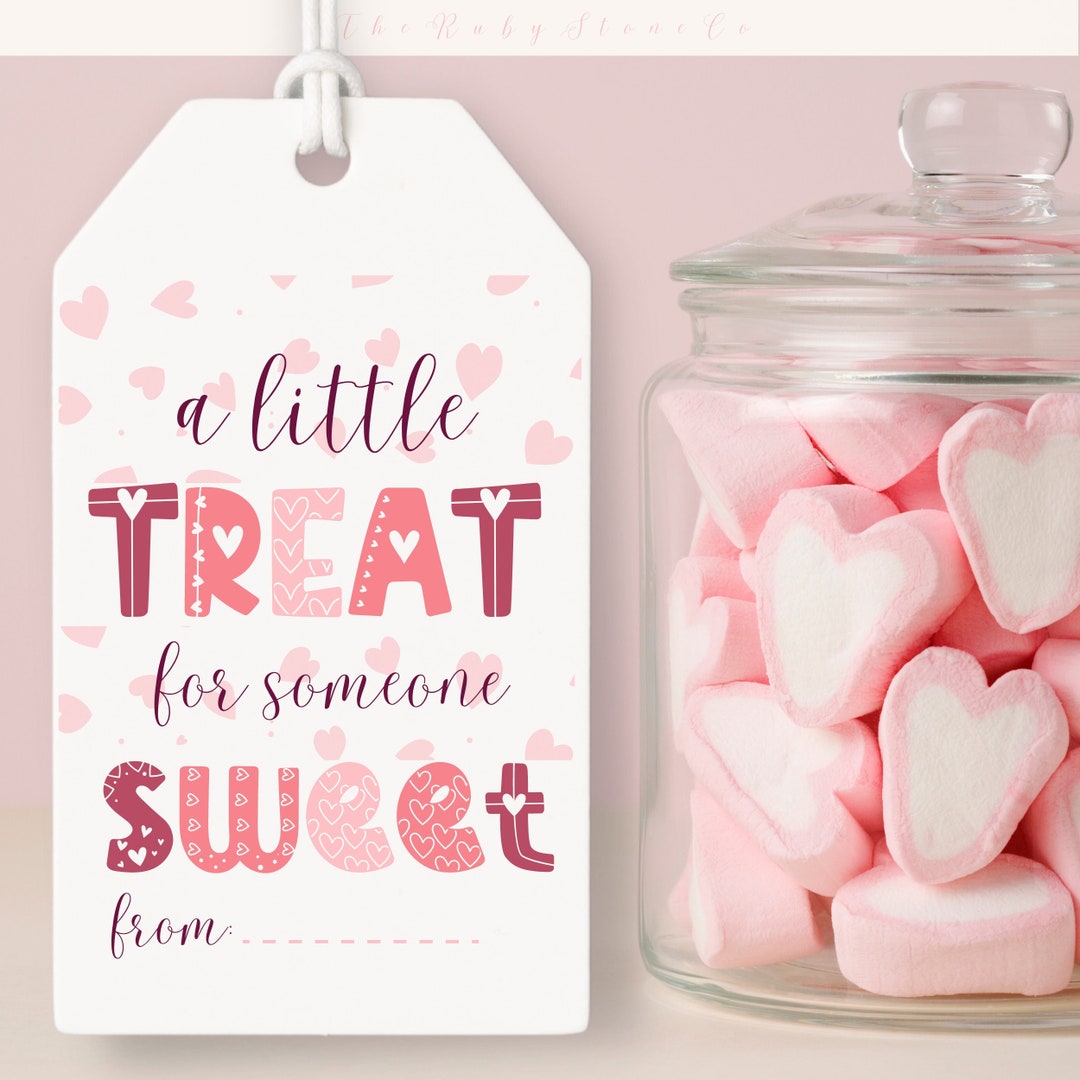 Valentine's Day Printable Treat Tag - Gift for Her, Cute, Sweet Candy ...
