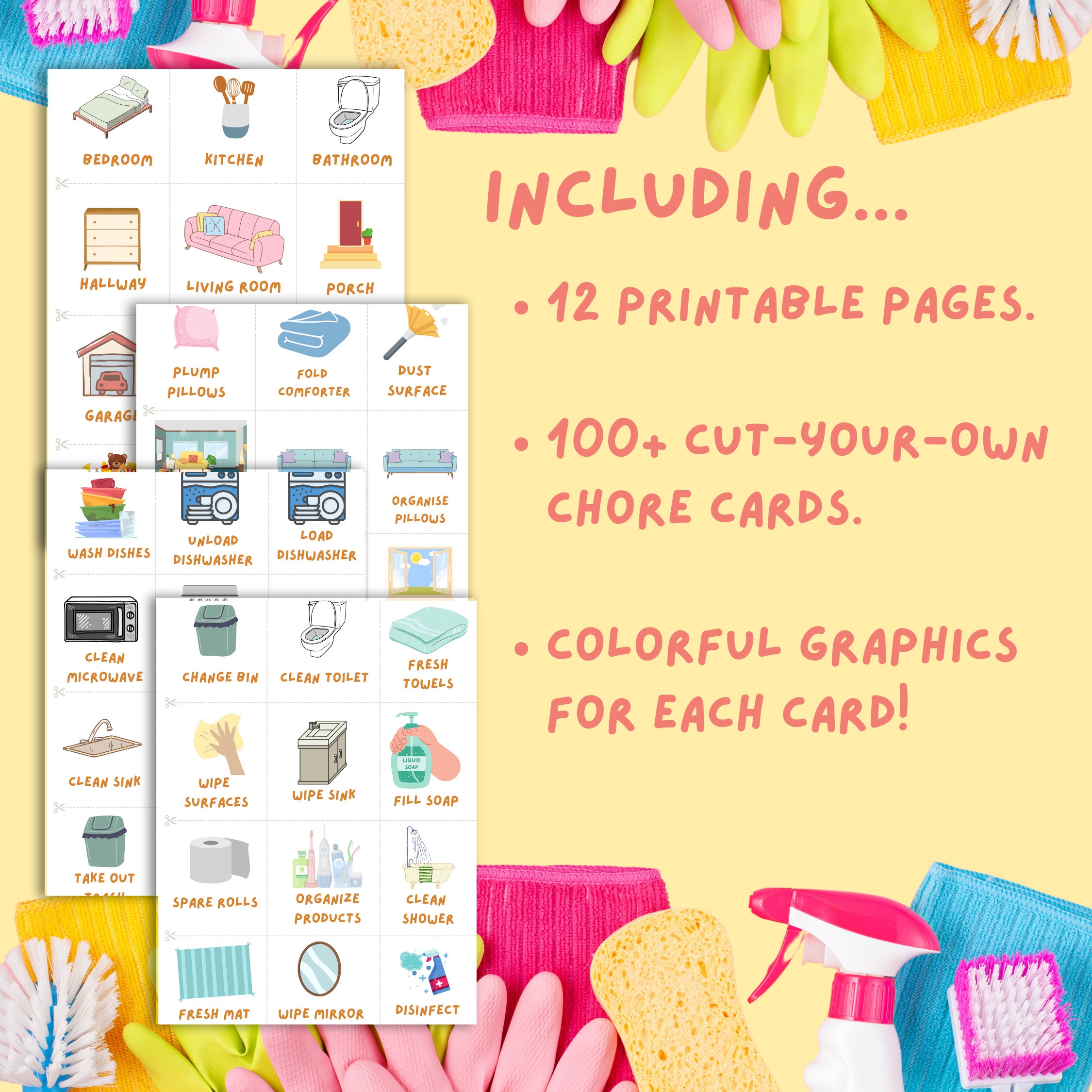 Autism Printable Kid's Chore Cards - Visual Independence Resrouce, ASD ...