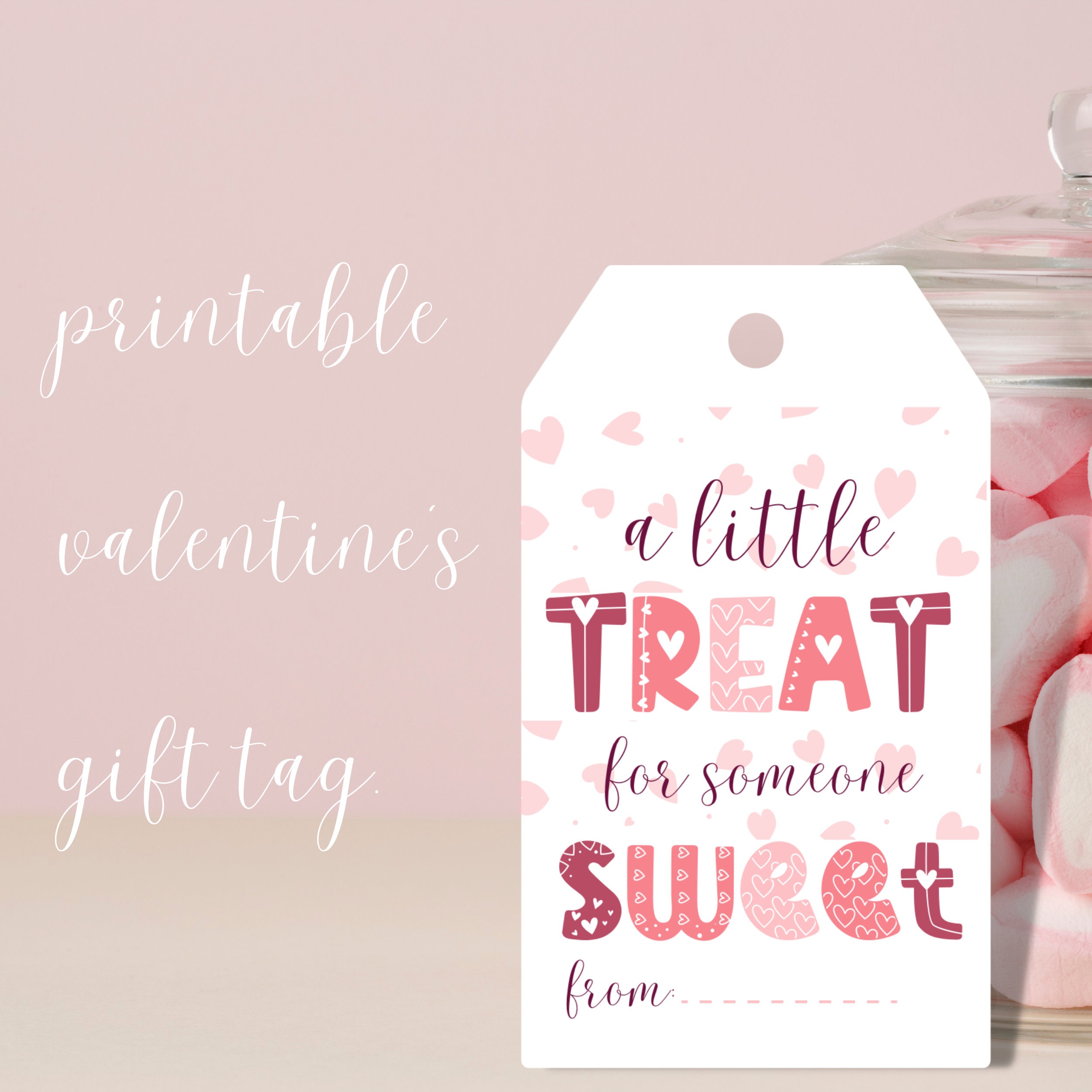 Valentine's Day Printable Treat Tag Gift for Her, Cute, Sweet Candy ...