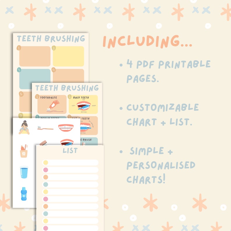 Teeth Brushing Guide Printable Chart - Neurodivergent, ADHD, Autism ...