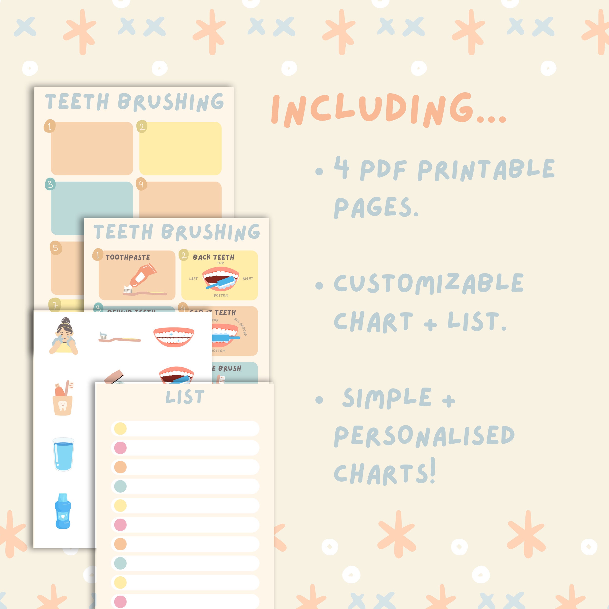 Teeth Brushing Guide Printable Chart - Neurodivergent, ADHD, Autism ...