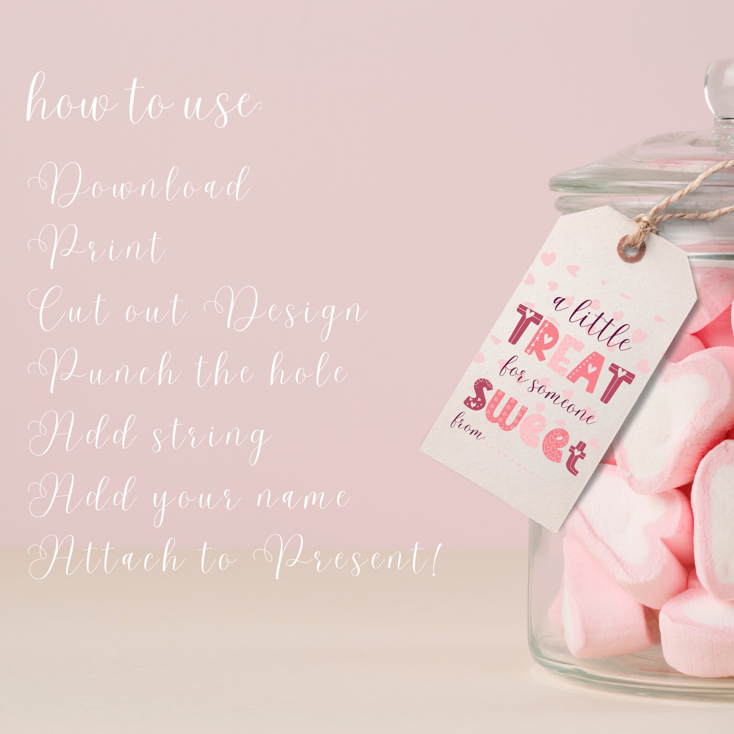 Valentine's Day Printable Treat Tag Gift for Her, Cute, Sweet Candy ...