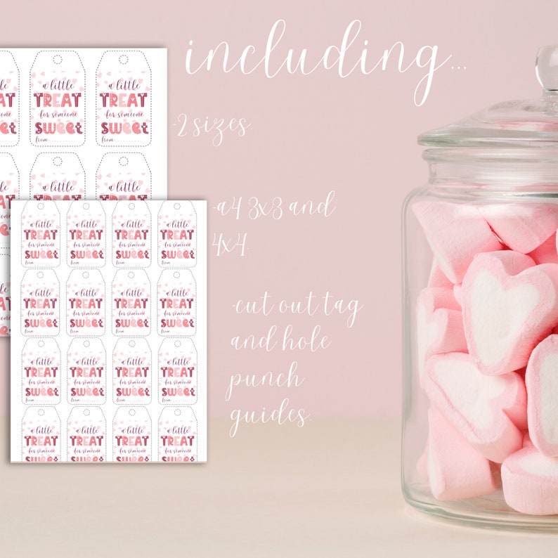 Valentine's Day Printable Treat Tag Gift for Her, Cute, Sweet Candy ...
