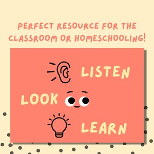 Listening Behavior Chart Poster for Kids - Printable, ASD, ADHD ...