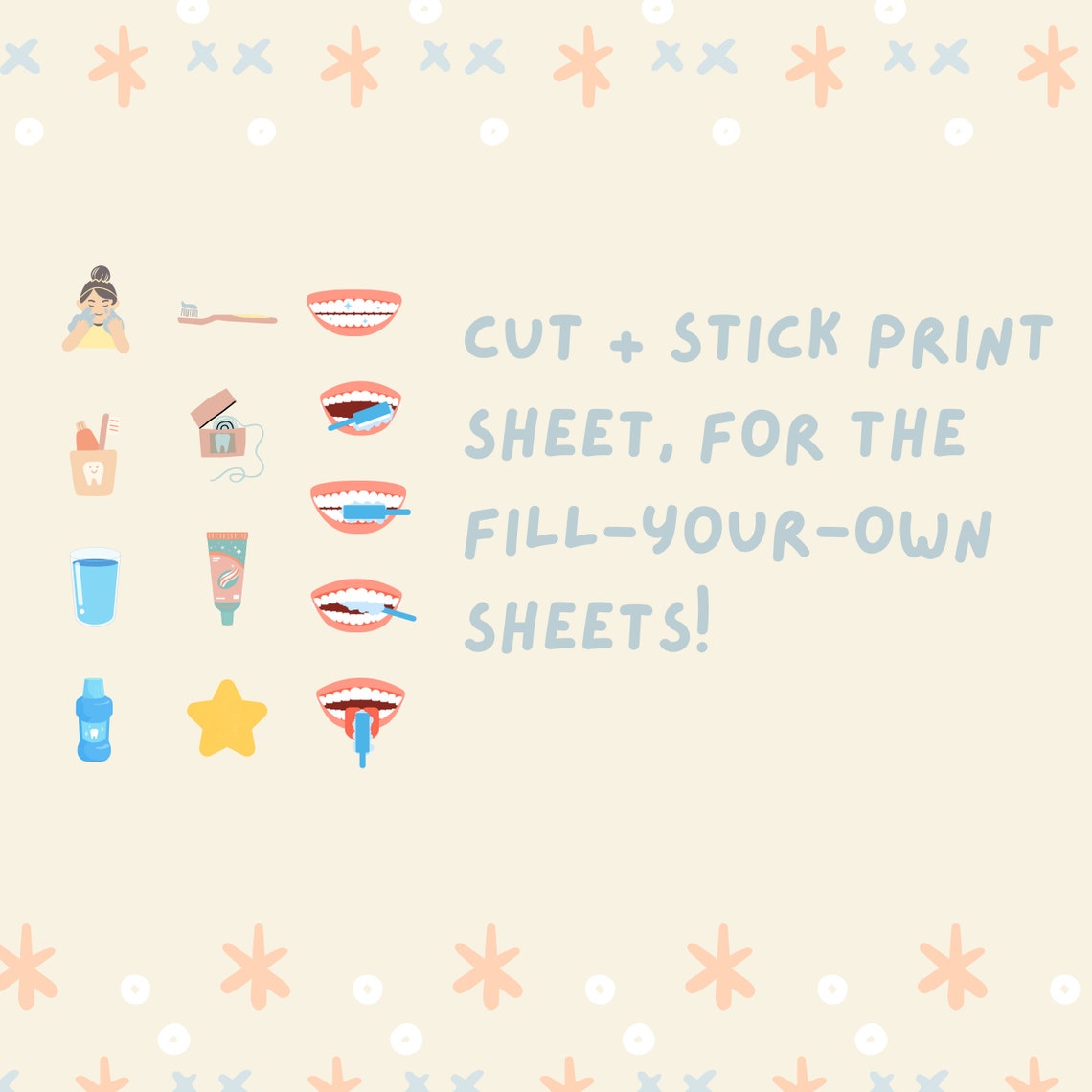 Teeth Brushing Guide Printable Chart - Neurodivergent, ADHD, Autism ...