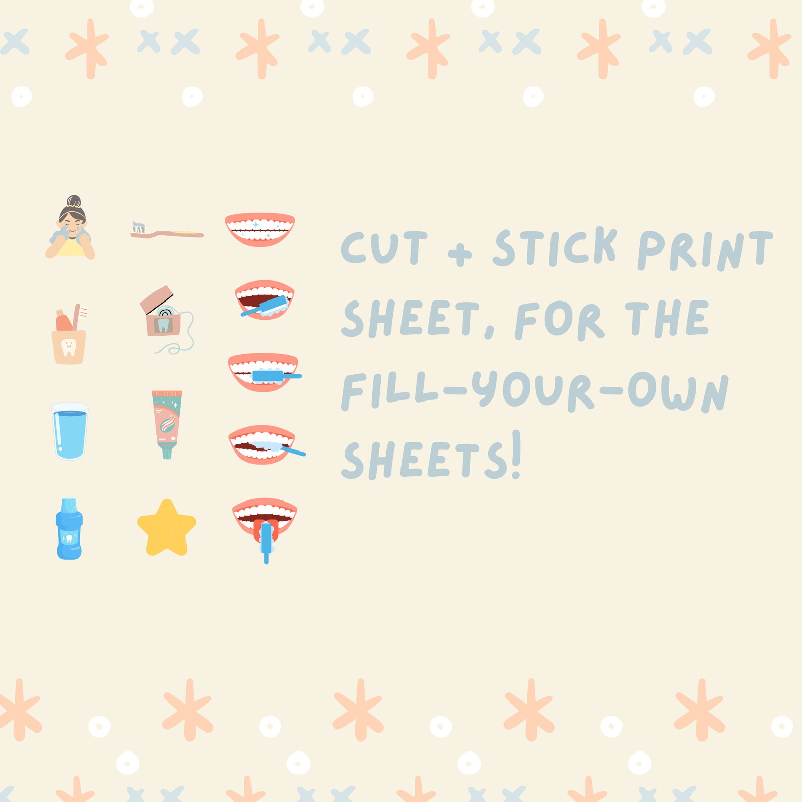 Teeth Brushing Guide Printable Chart - Neurodivergent, ADHD, Autism ...